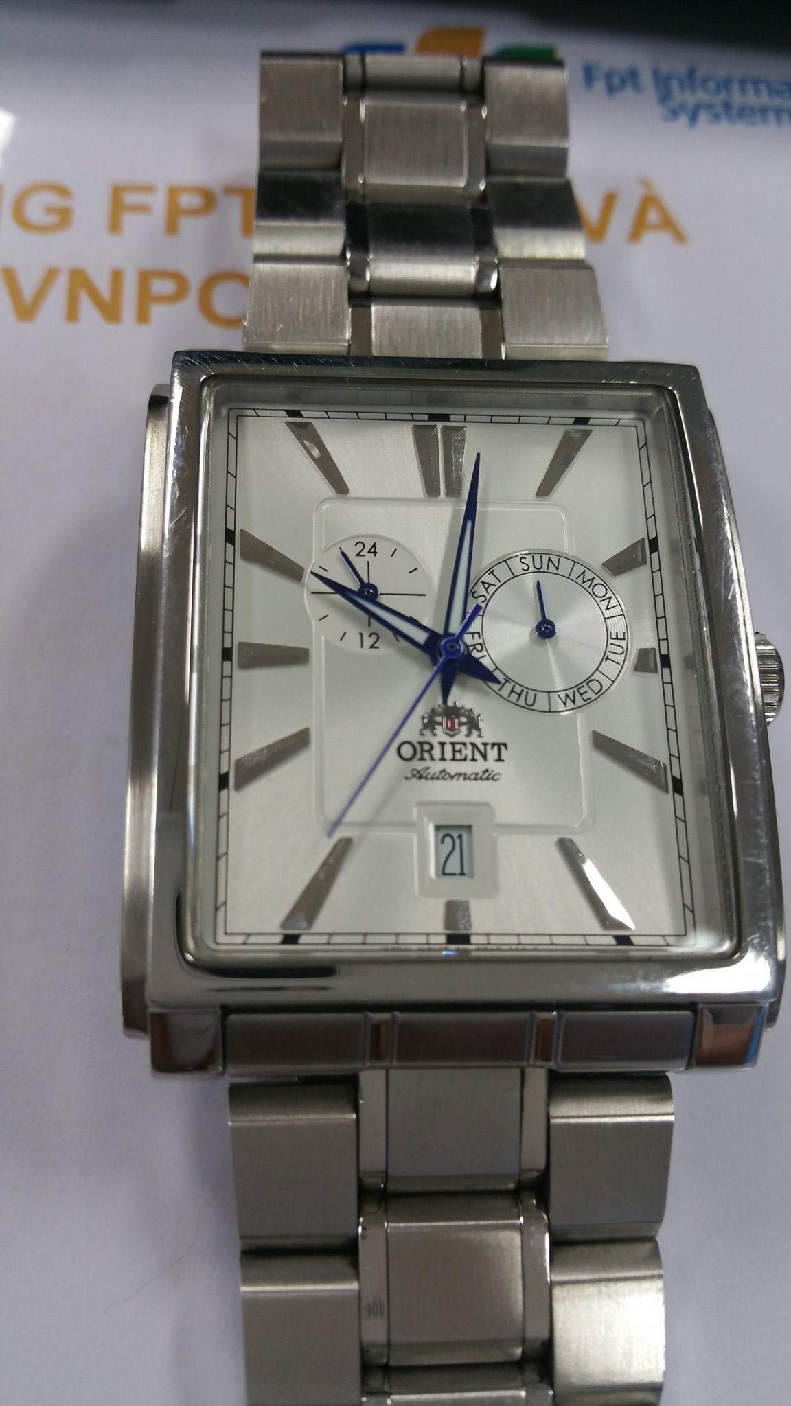 Bán Orient mặt vuông, kim xanh - 2.500.000đ | Nhật tảo
