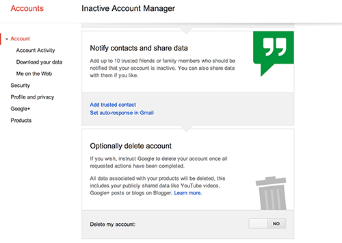Google ra mắt Inactive Account Manager - quản lí tài khoản của bạn sau ...