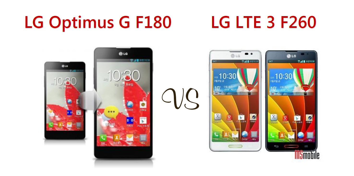 LG Optimus G F180 --VS-- LG LTE 3 F260 | Viết bởi 199xpro