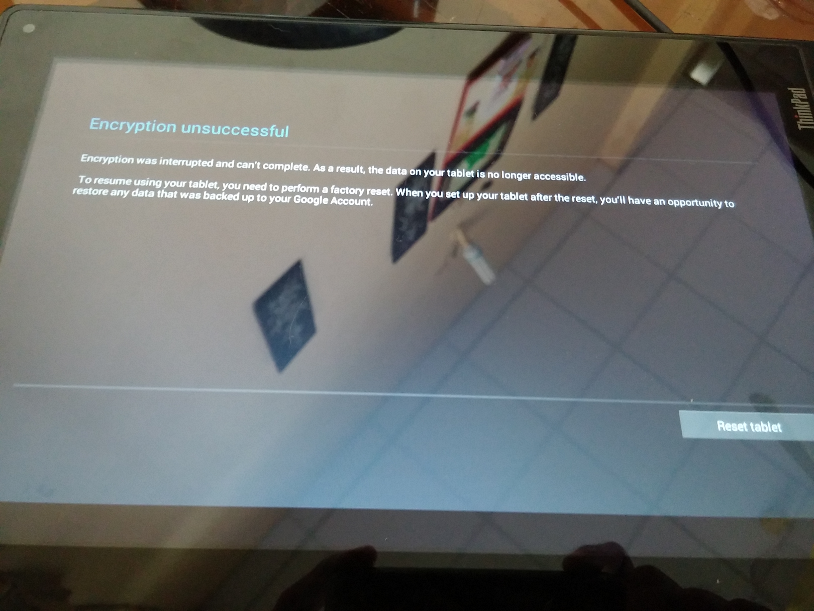 Giúp về lỗi Encryption unsuccessful warning | Viết bởi CACHLANHUONG