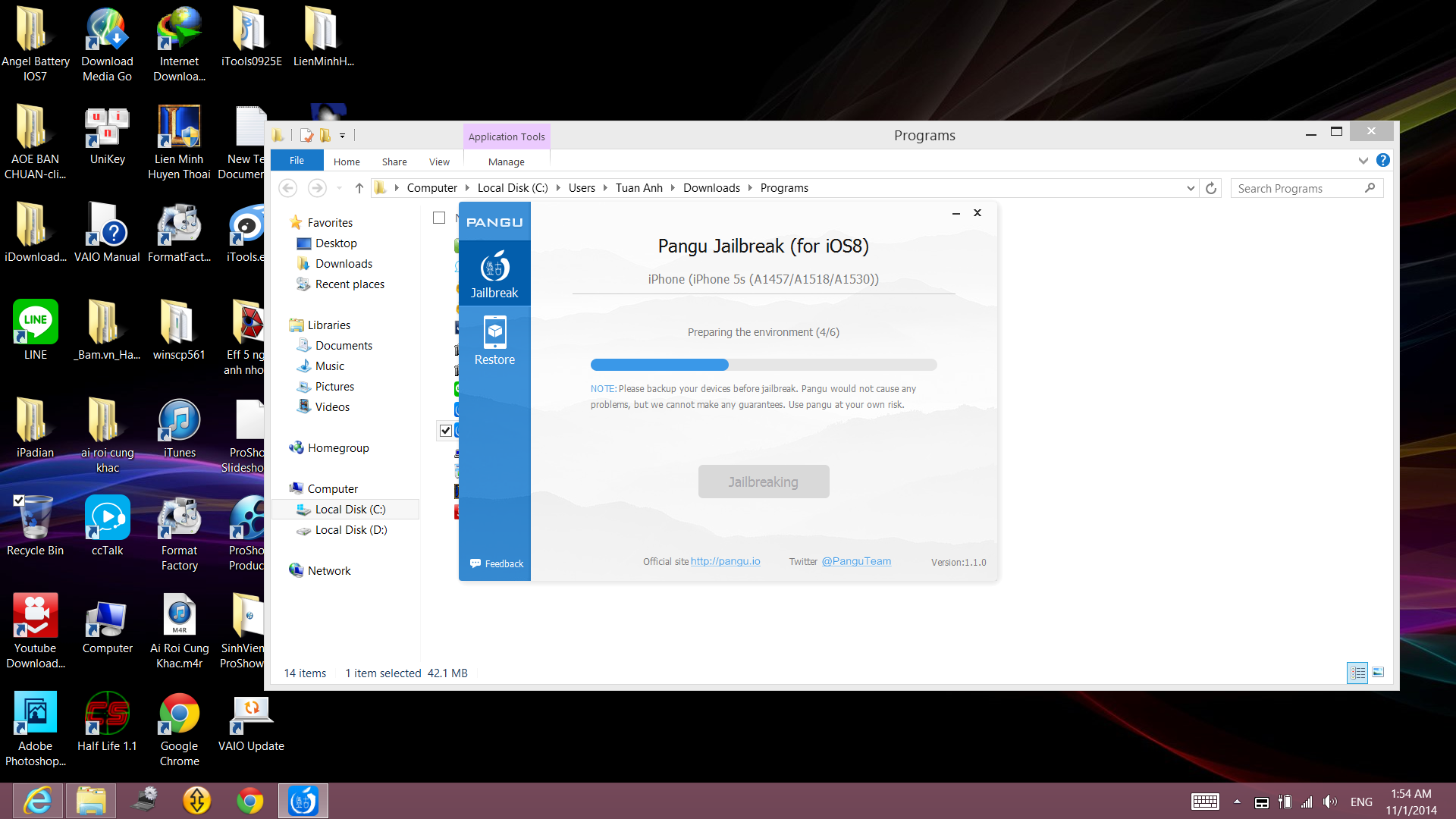 đã có pangu8_v1.1.0 | Viết bởi anhchangcodon_taiwan