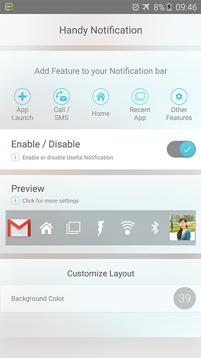 Handy Notification, tạo Shortcut trên Notification cho phép truy cập ...
