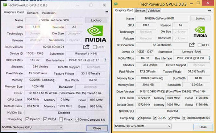 Thông số về GPU của Surface Book lộ diện, liệu chăng là GeForce GTX 940M?