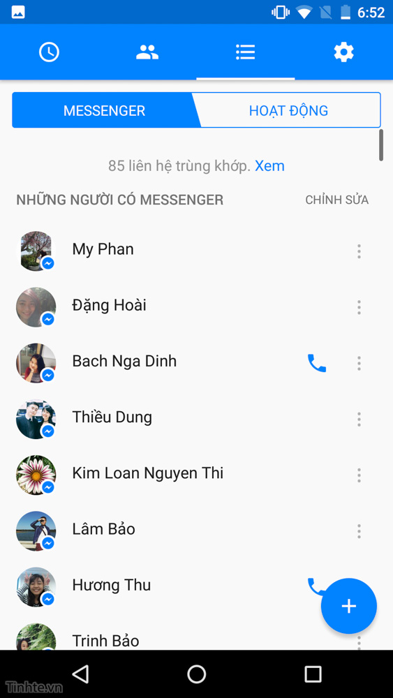 Facebook Messenger trên Android có giao diện Material Design mới, anh ...
