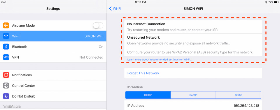 Wi-Fi setting của iOS 10 sẽ cho bạn biết khi không vào được Internet, gợi ý cách khắc phục