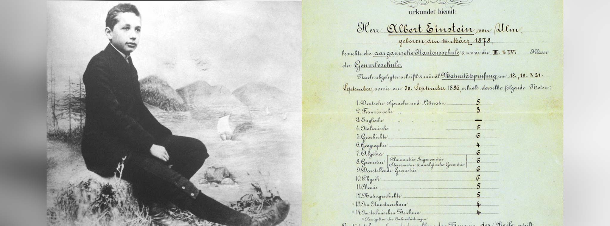 Bằng tốt nghiệp THPT của Einstein: "loại trung bình", môn tự nhiên cao ...