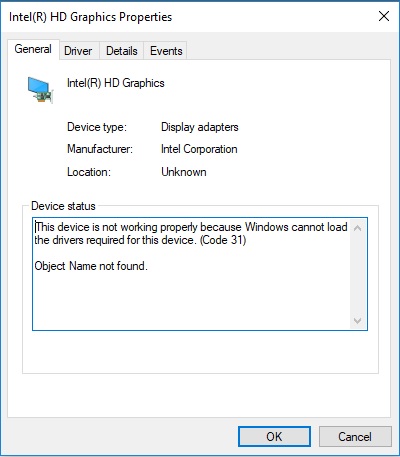 Không cài được Graphic driver cho card onboard | Viết bởi markehuydiet