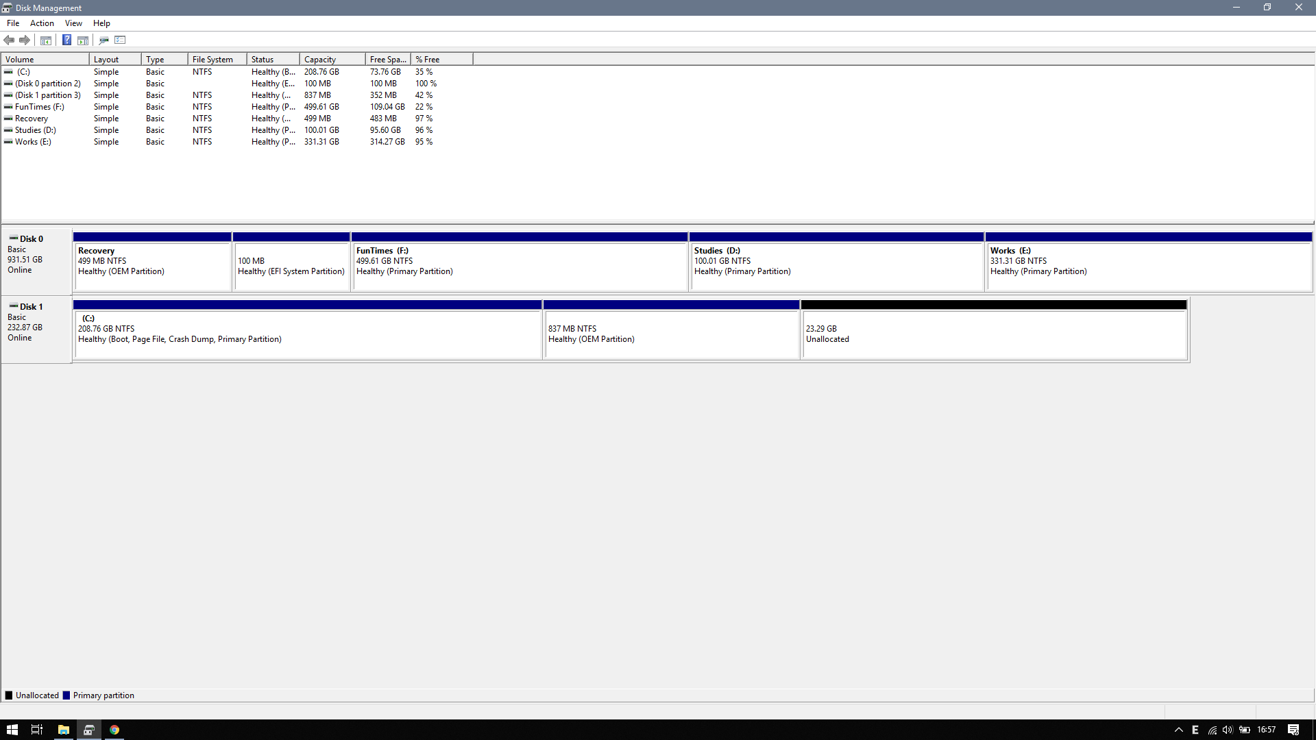 máy mình có 1 ssd (disk1) và 1 ổ hdd (disk0), vẫn boot win xài bình ...