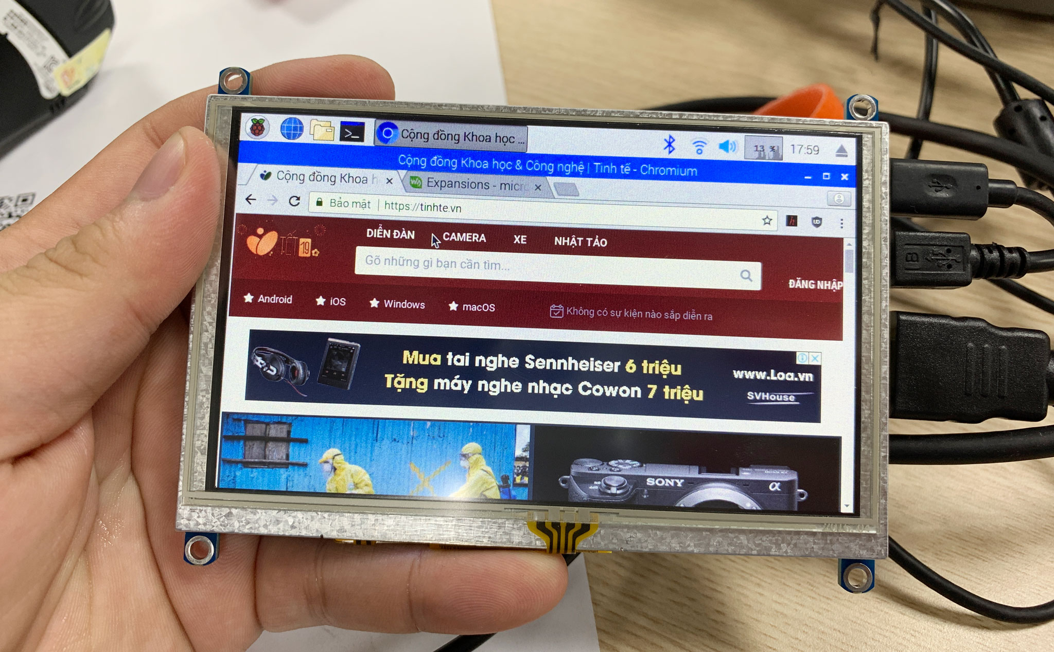 Màn hình cảm ứng WaveShare 5" giá 990k: đồ chơi nhỏ, hữu ích, tiện lợi ...