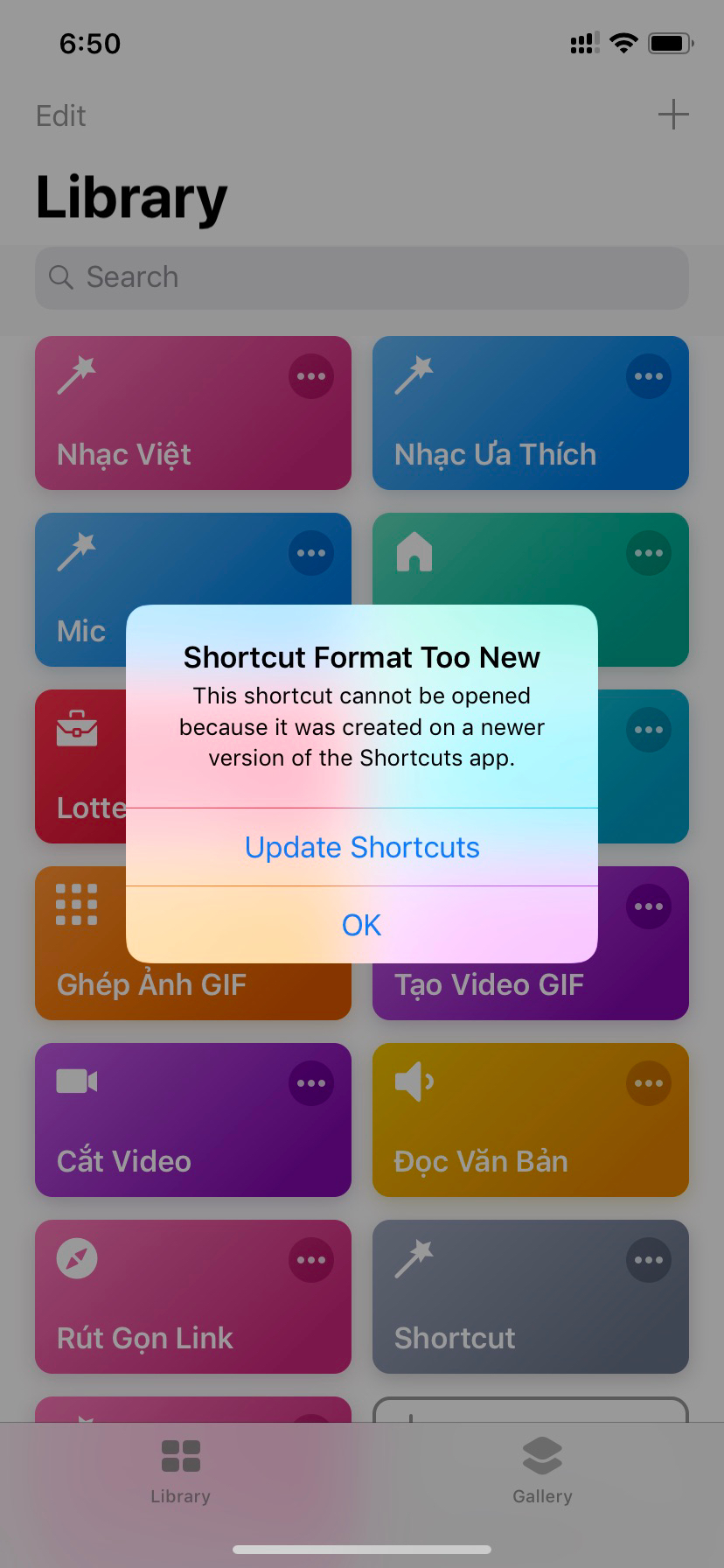 Hình như do ipad up lên 13.1 với app Shortcut phiên bản mới nên các ...