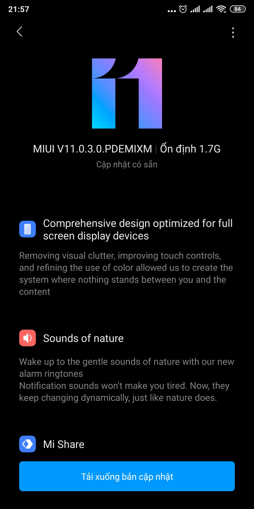 Mix 2 vừa nhận được bản MIUI 11. Quá nhanh, quá nguy hiểm. Kaka. #xiaomi #miui11