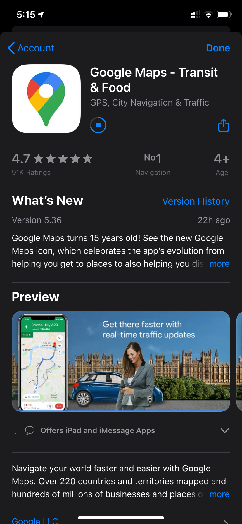 Google maps có cập nhật mới, e cập nhật nào.