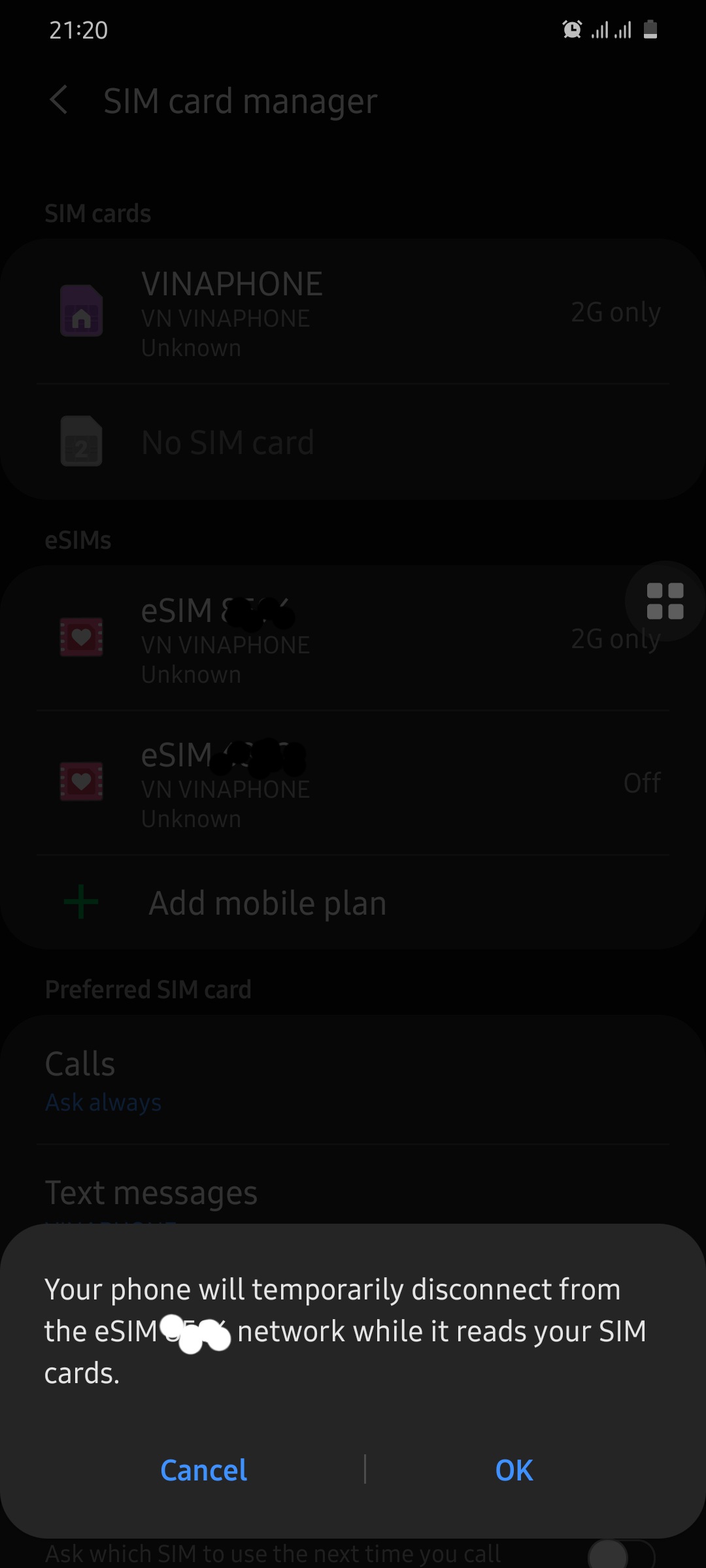 Hỏi chút về Esim trên Samsung galaxy S20 plus | Viết bởi vuhung10393
