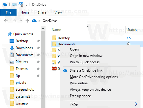 Thêm menu cho Onedrive