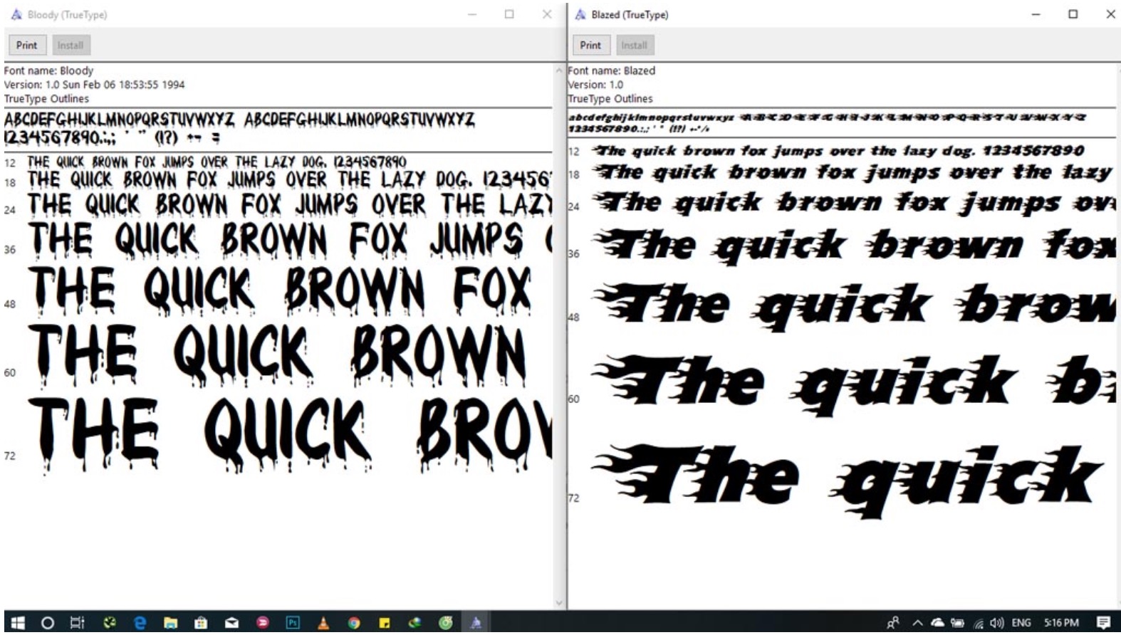 Tại sao mỗi khi cài font thường thấy dòng chữ “The quick brown fox jumps over the lazy dog ...