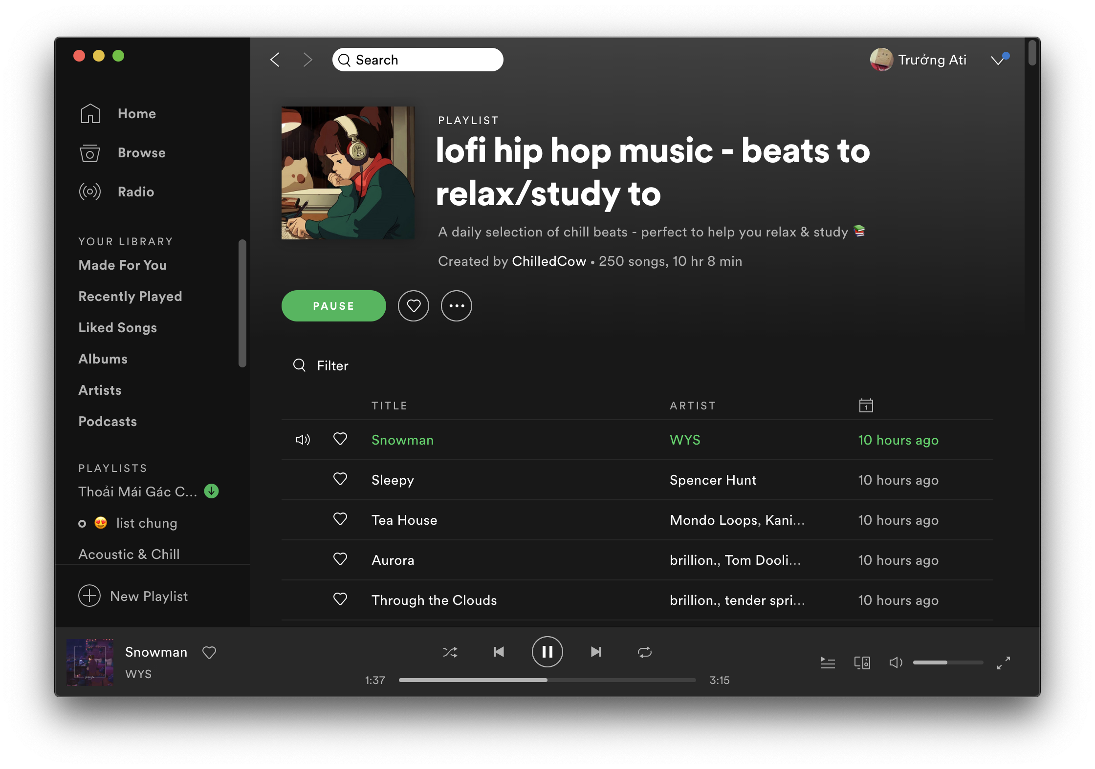 Lofi hip hop LIST NHẠC RẤT HAY TRÊN SPOTIFY giúp TẬP TRUNG làm việc hơn ...