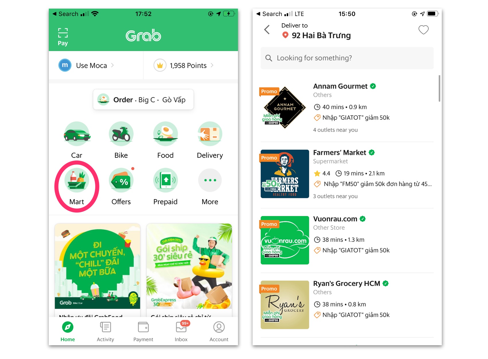 Nhờ Grab đi siêu thị mua nguyên liệu dùm: tiện lợi nhưng còn hạn chế ...