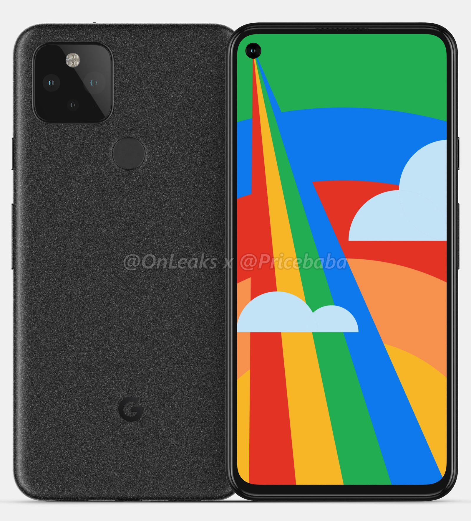 Hình ảnh render của Google Pixel 5: mặt trước giống Pixel 4A, mặt sau ...