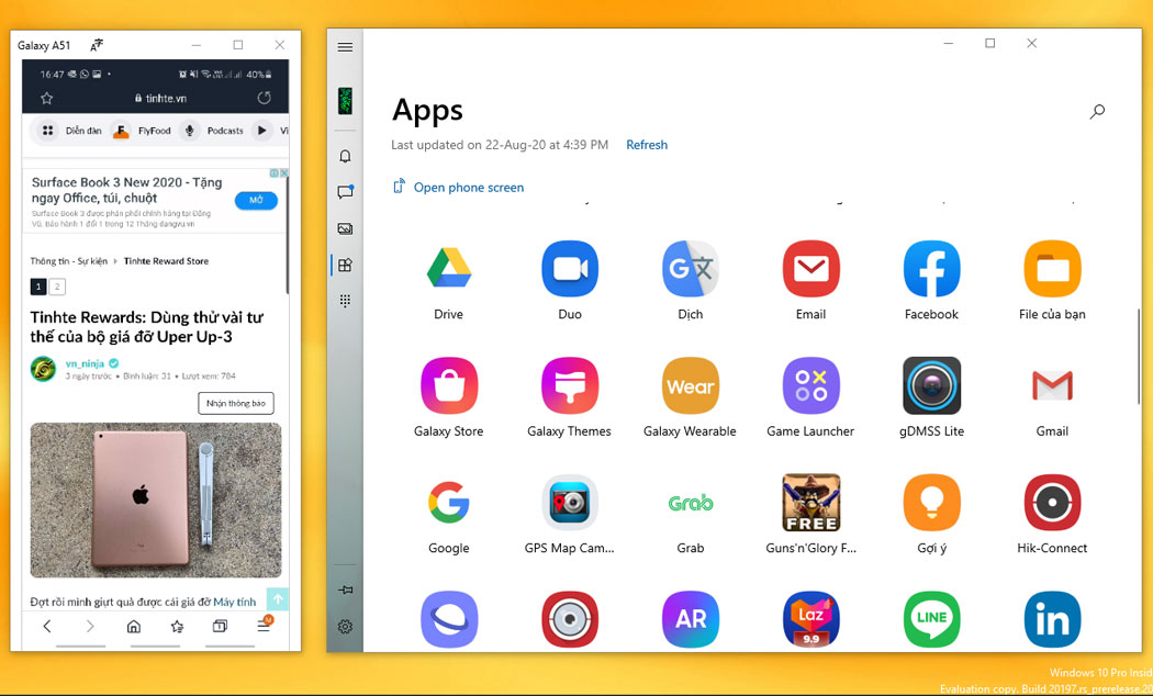 Hướng dẫn & trải nghiệm chạy app Android trên máy tính Windows (Link to ...