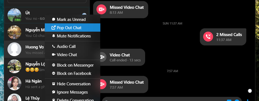 Dùng thử 2 tính năng mới của Messenger Desktop: tăng kích cỡ chữ và pop ...