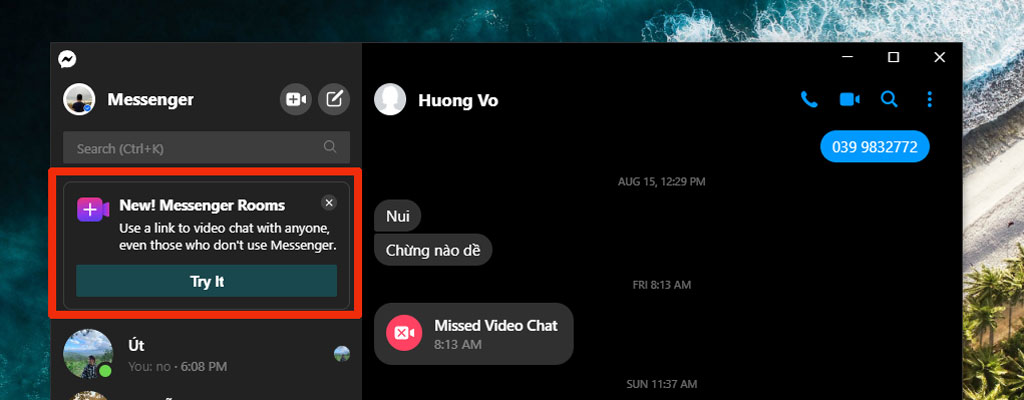Dùng thử 2 tính năng mới của Messenger Desktop: tăng kích cỡ chữ và pop ...