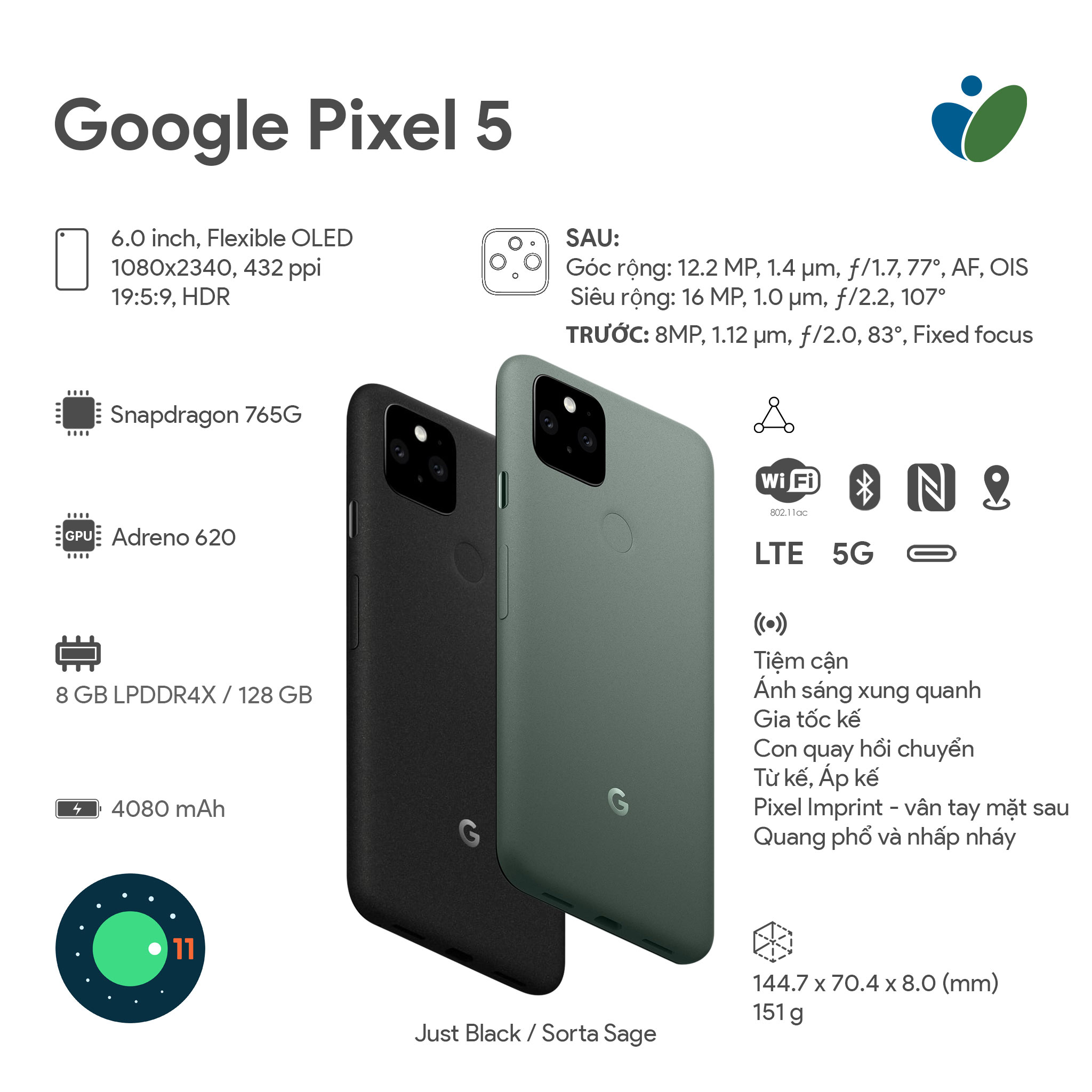 Google Pixel 5: chống nước, Snapdragon 765G, camera nhiều tính năng ...