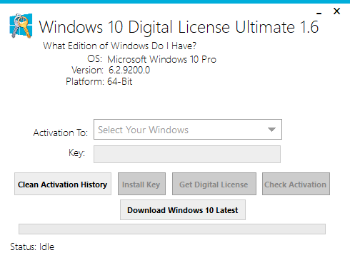 Windows 10 Digital License Ultimate V1.6 - Kích hoạt Windows 10