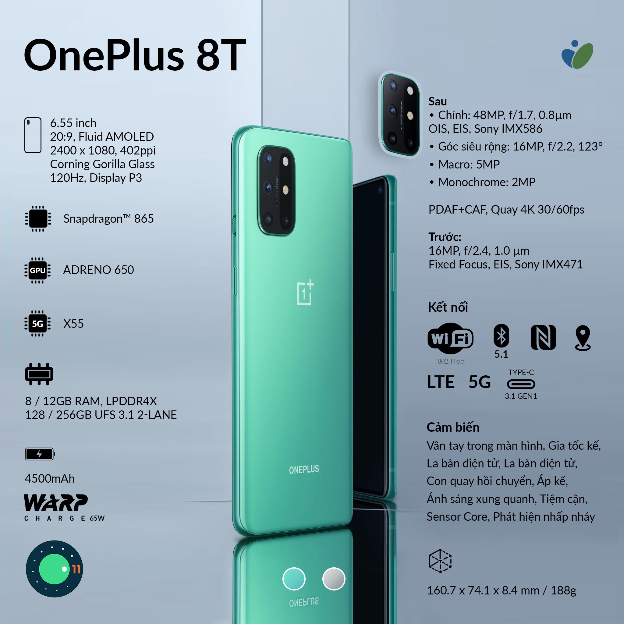OnePlus 8T 5G chính thức ra mắt, màn hình 120 Hz, sạc nhanh 65W ...
