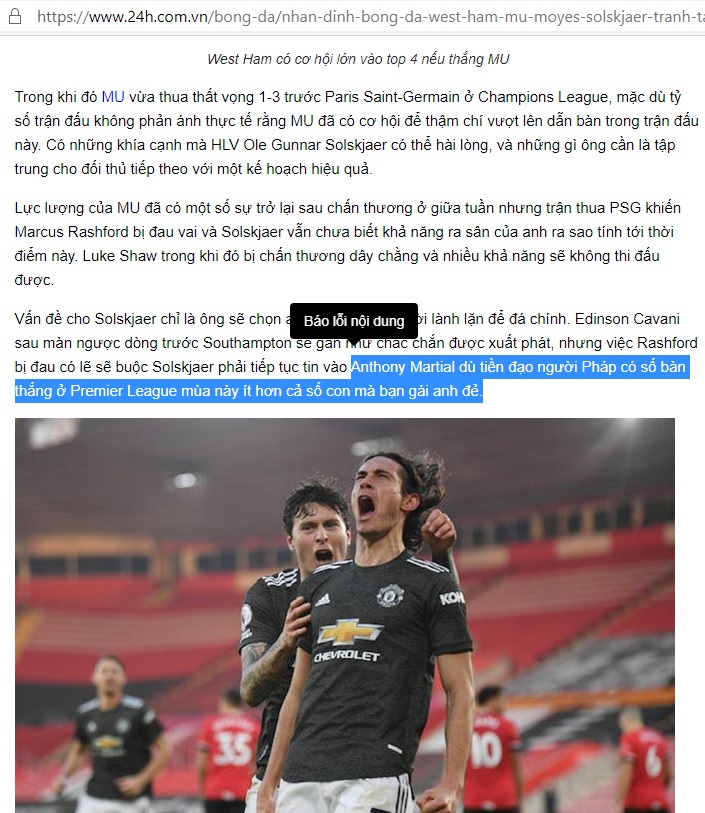 ae fan MU có hay đọc 24h giống mình ko? | Viết bởi pingcu